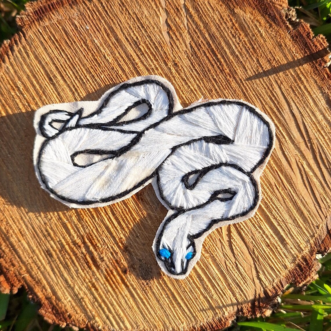 White Snake Patch - Etsy