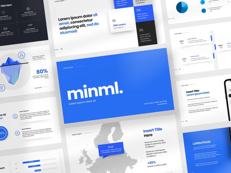Modern & Minimal Pitch Deck and Slide Presentation Template for Canva ...