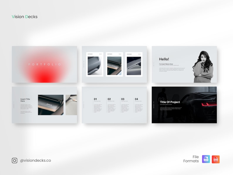 Modern Minimal Portfolio PPT Template for Canva and Powerpoint - Etsy