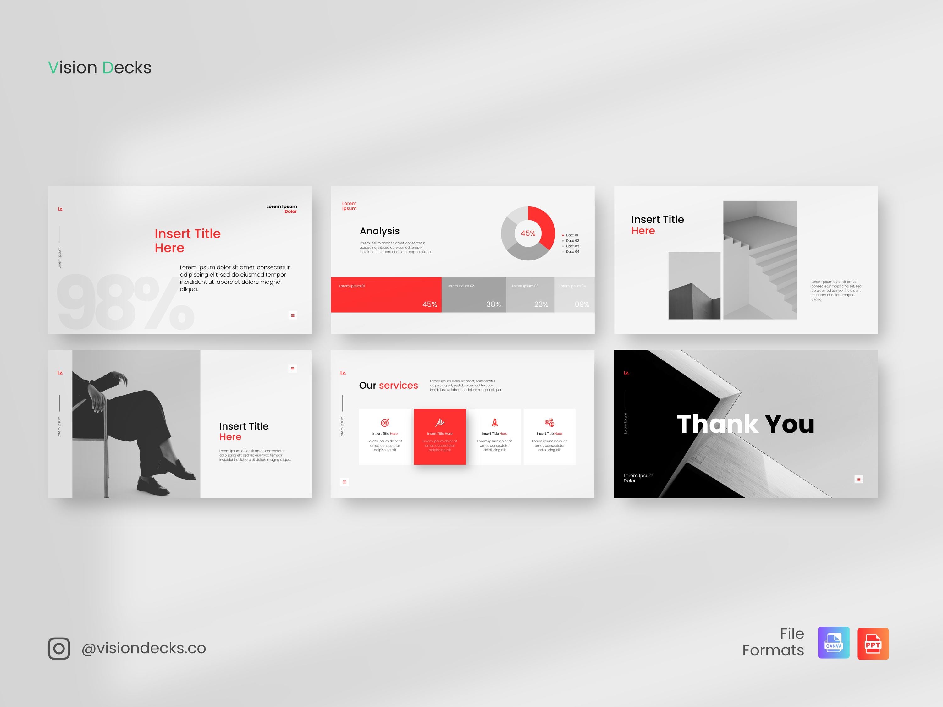 Modern Pitch Deck and Slide Presentation Template for Canva and ...