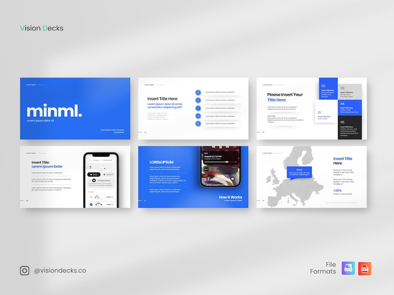 Modern & Minimal Pitch Deck and Slide Presentation Template for Canva ...