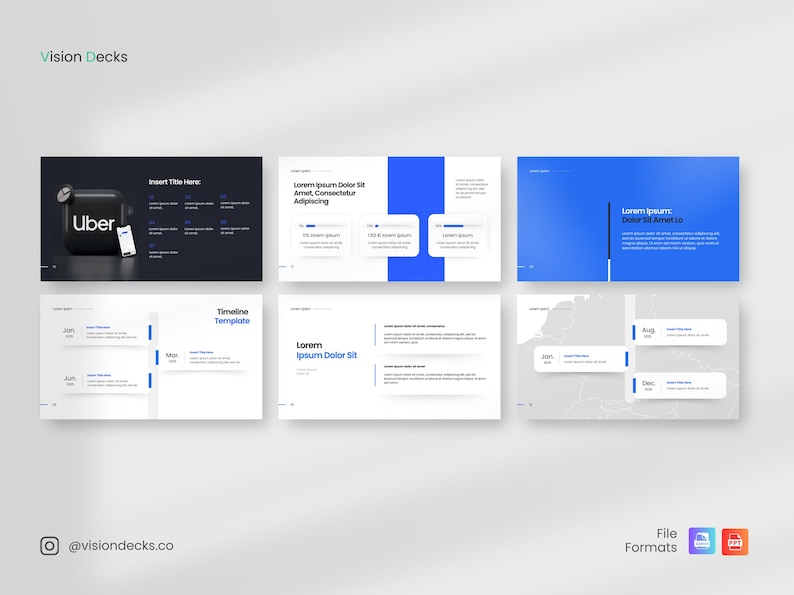 Modern & Minimal Pitch Deck and Slide Presentation Template for Canva ...