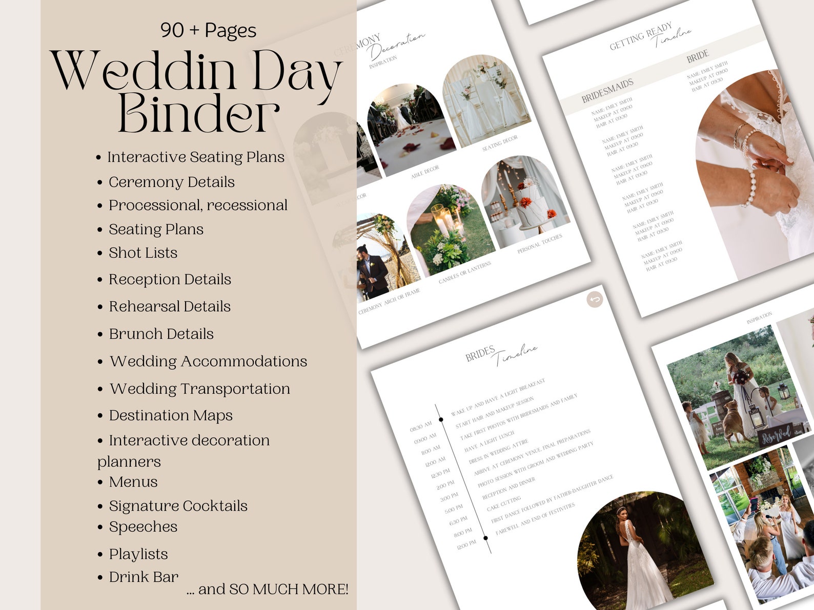 Wedding Day Binder, Wedding Day Timeline, Wedding Binder Template ...