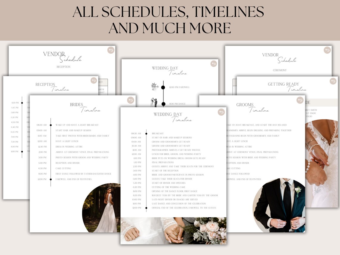 Wedding Day Binder, Wedding Day Timeline, Wedding Binder Template ...