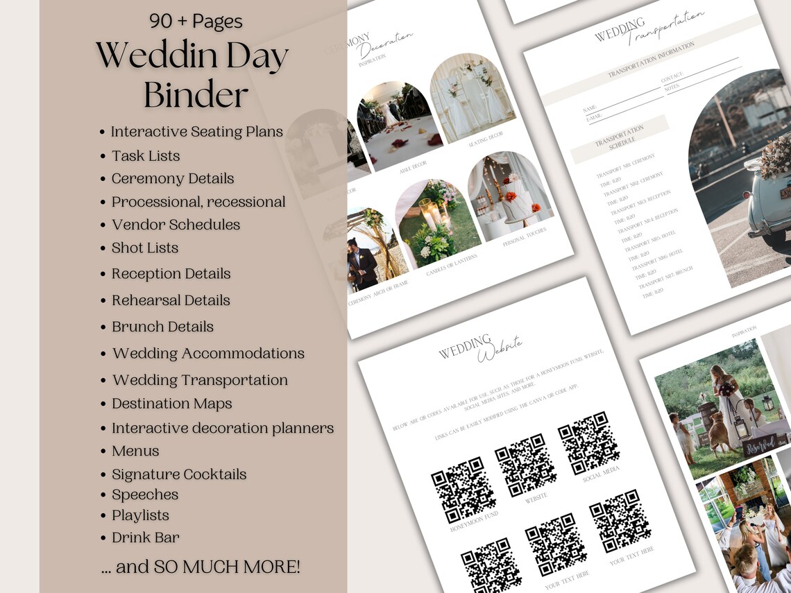 Wedding Day Binder, Wedding Day Timeline, Wedding Binder Template ...