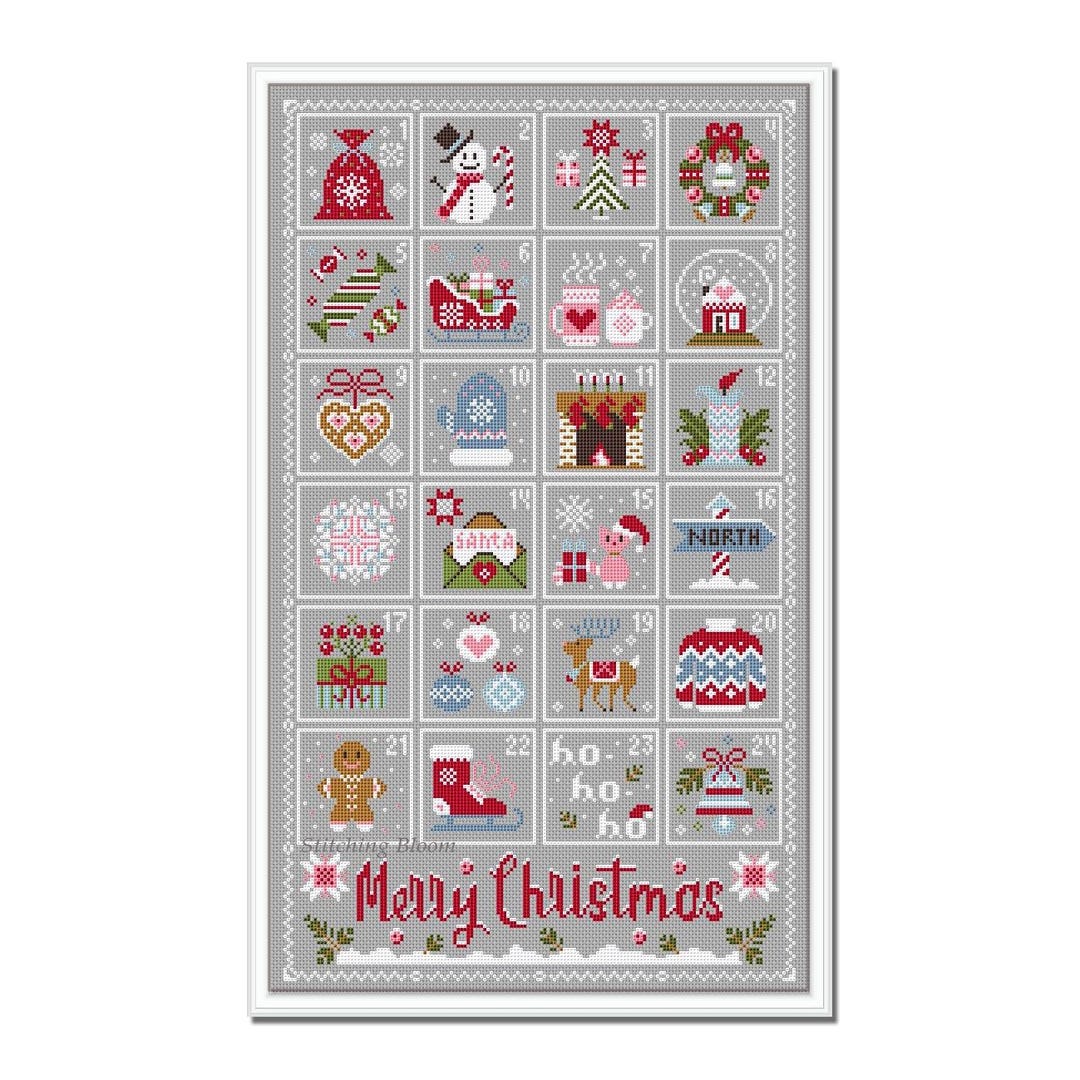 Christmas Advent Cross Stitch Pattern - Etsy New Zealand