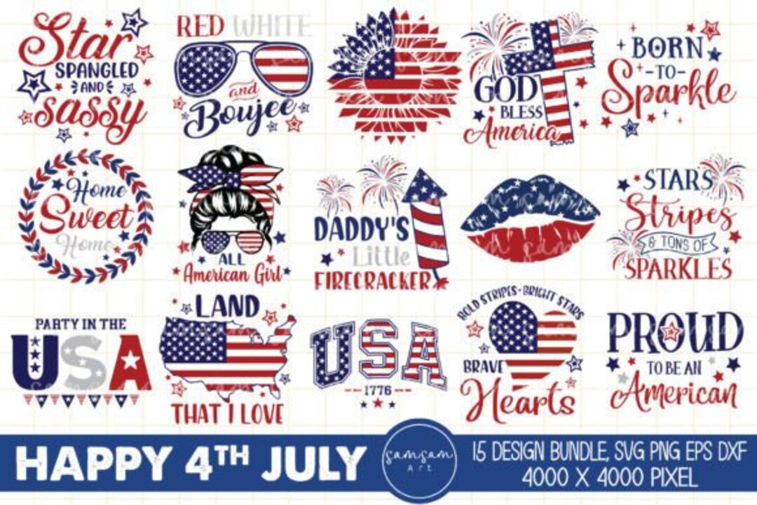 Happy 4th of July Sublimation, Pattern 4th of July, Graphics, Unique ...