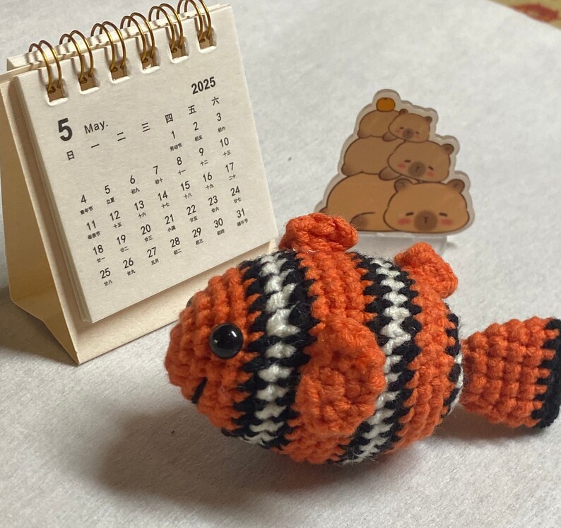Crochet Pattern Clownfish Keyсhain, Car Decor, Crochet Little Clownfish ...
