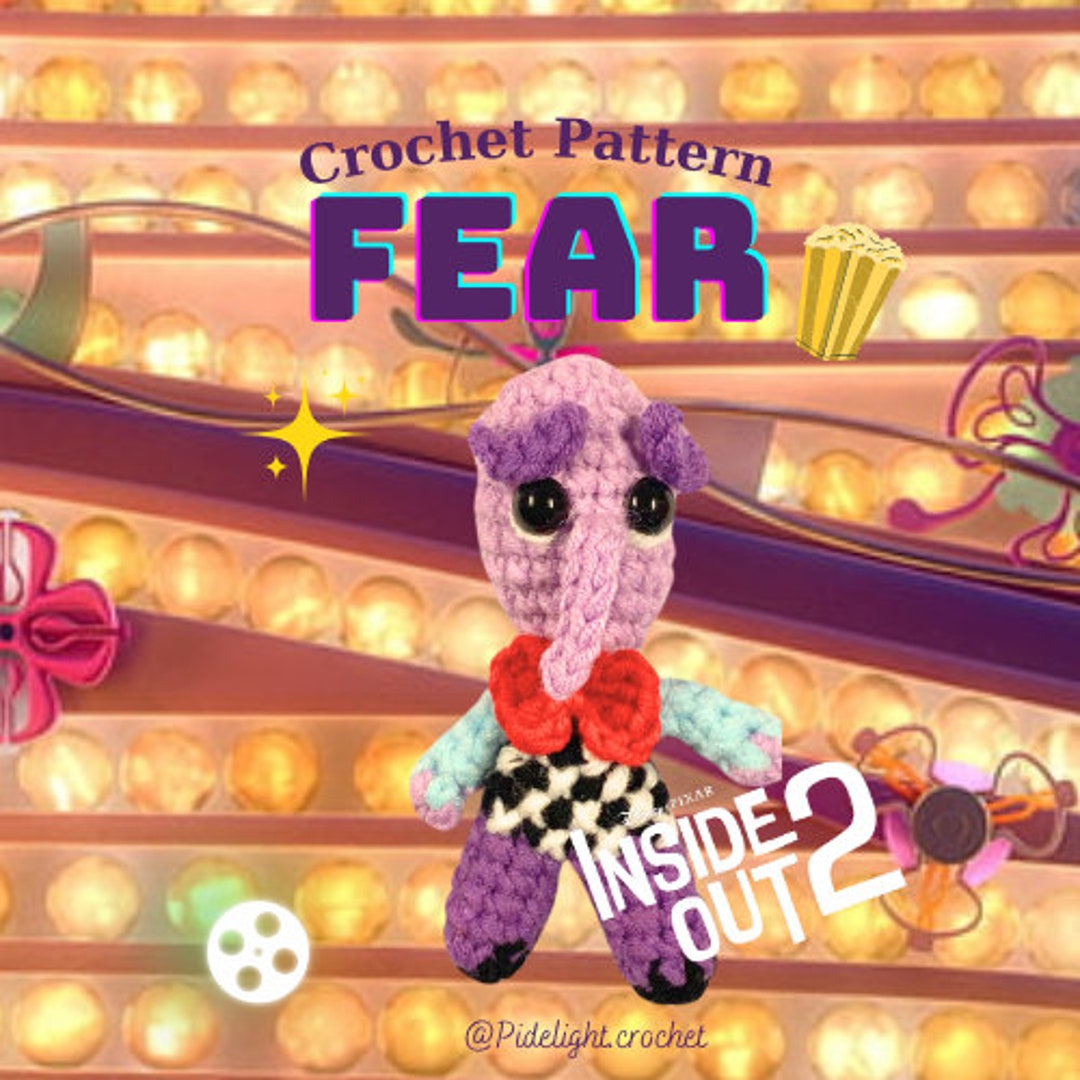 Crochet Pattern Fear Inside Out 2, Keychain PDF File , Crochet Little ...