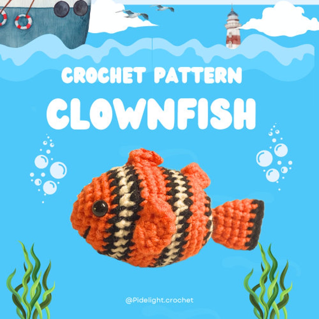 Crochet Pattern Clownfish Keyсhain, Car Decor, Crochet Little Clownfish ...