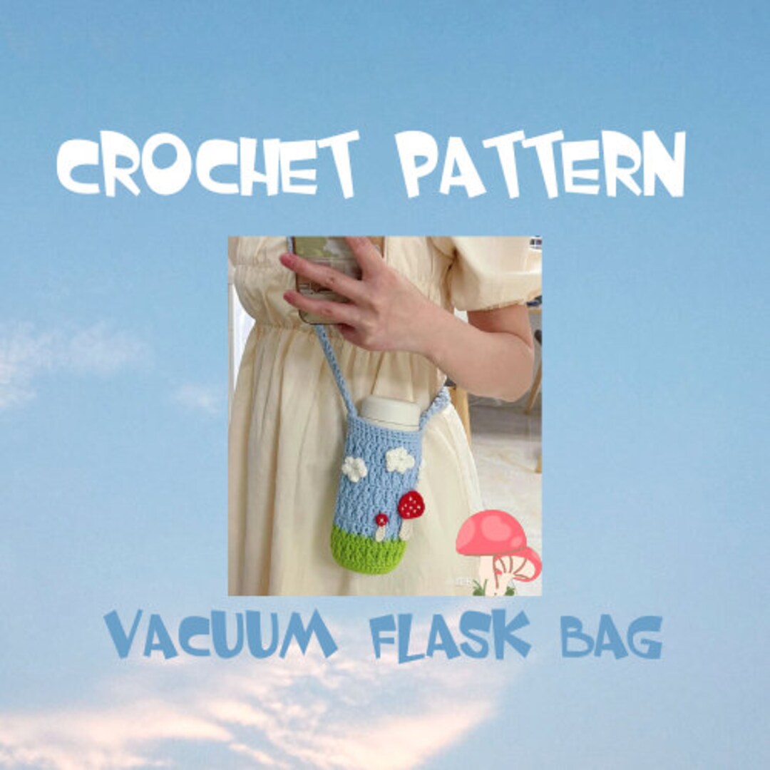 Vacuum Flask Bag Crochet Pattern, Crochet Mushroom Vacuum Flask Bag ...
