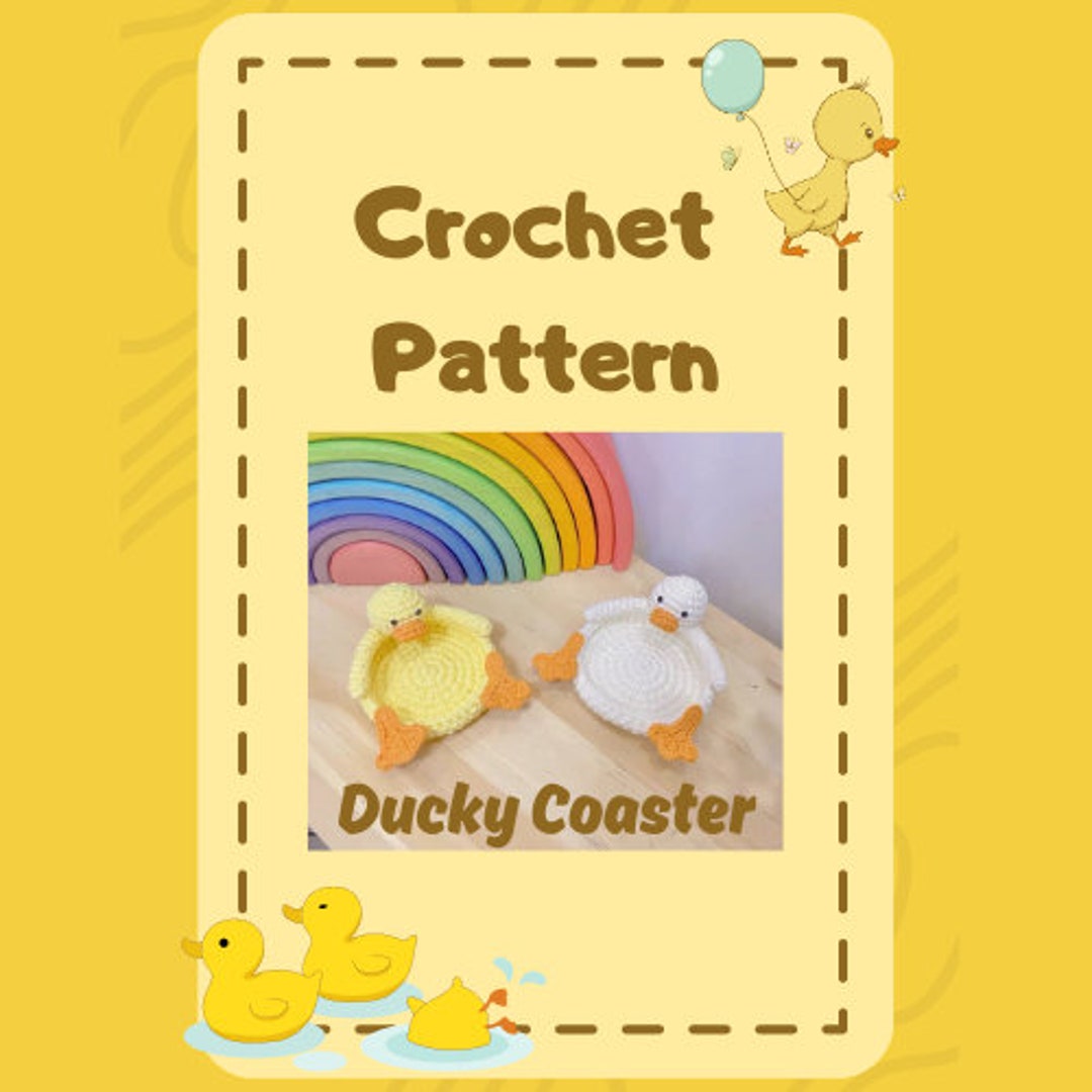 Ducky Coaster Crochet Pattern, Crochet Baby Duck Coaster, Duck Coaster ...