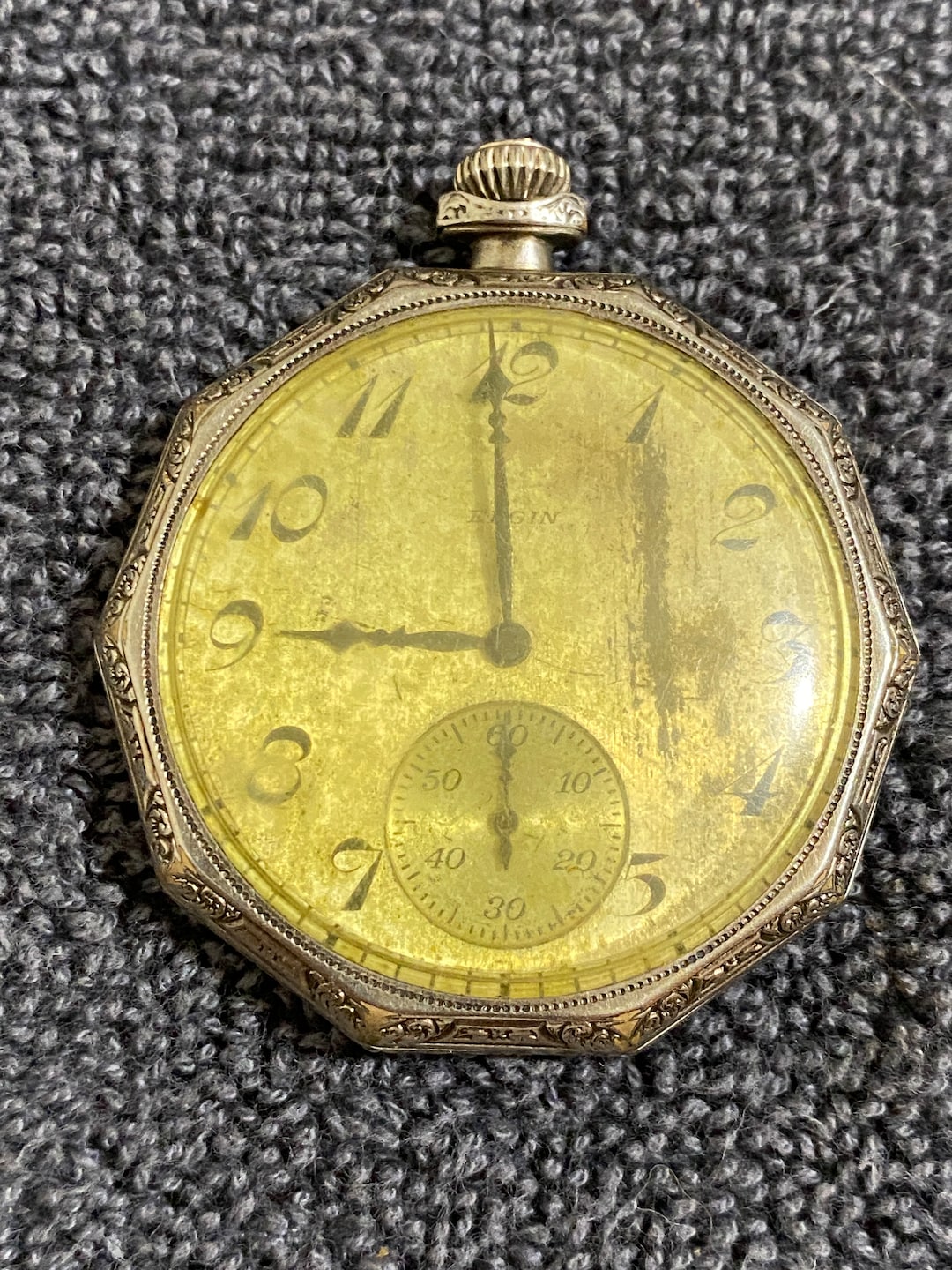 1896 Vintage Elgin Silver Pocket Watch Decogonal Repair - Etsy