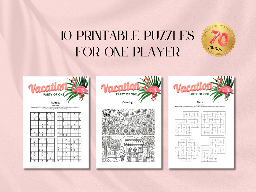 Vacation Games, Printable Games, Brain Teasers, Sudoku, Word Search ...