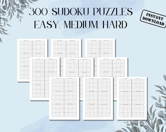 300 Sudoku Puzzles HARD PDF Download Sudoku Printable Digital Download ...