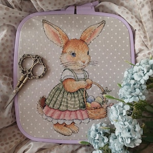 Сute Easter Rabbit in Clothes Dress, Cross Stitch Pattern Digital Pdf ...