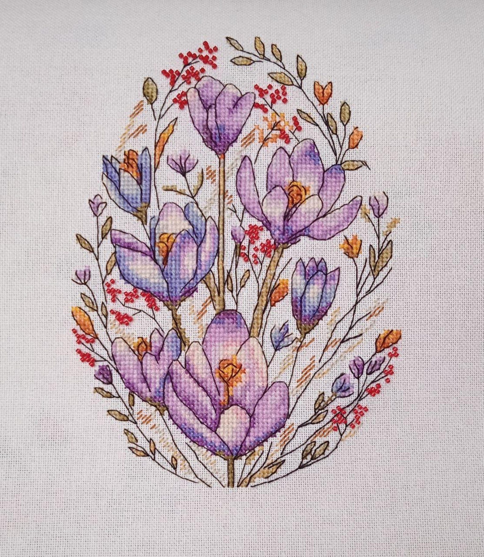 Crocus Flower Easter Egg Cross Stitch Pattern (digital PDF) - Etsy