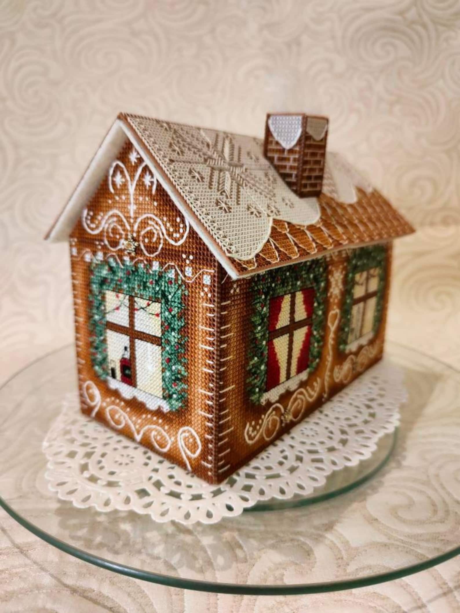 Gingerbread House 3D, Cross Stitch Pattern, Decorative Stitches ...
