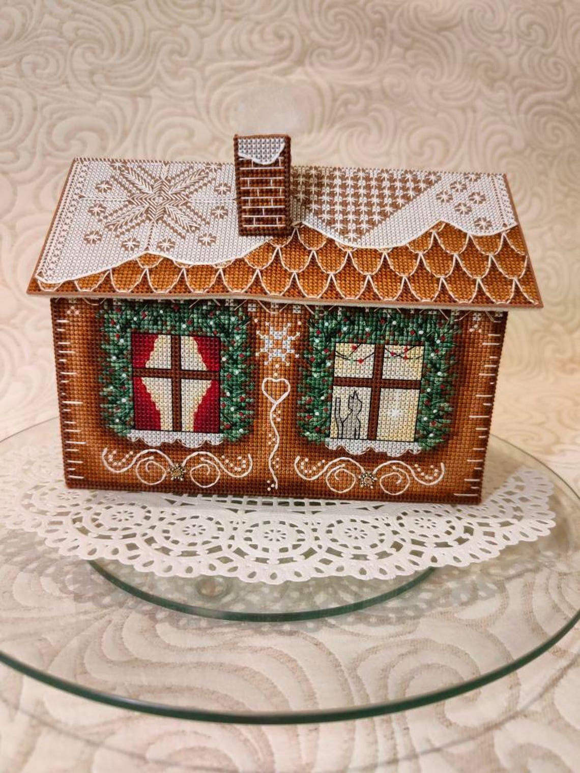 Gingerbread House 3D, Cross Stitch Pattern, Decorative Stitches ...