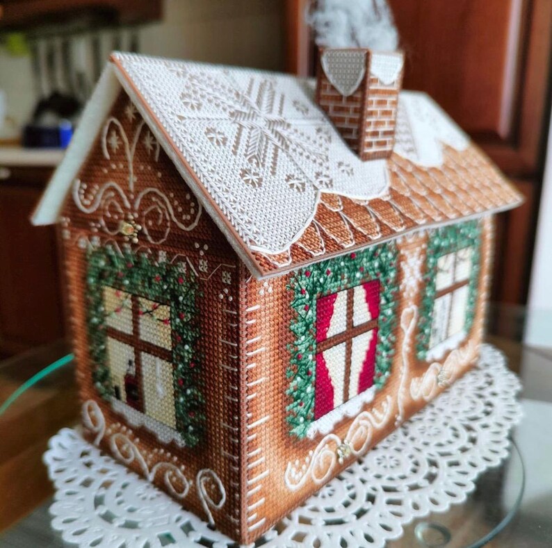 Gingerbread House 3D, Cross Stitch Pattern, Decorative Stitches ...