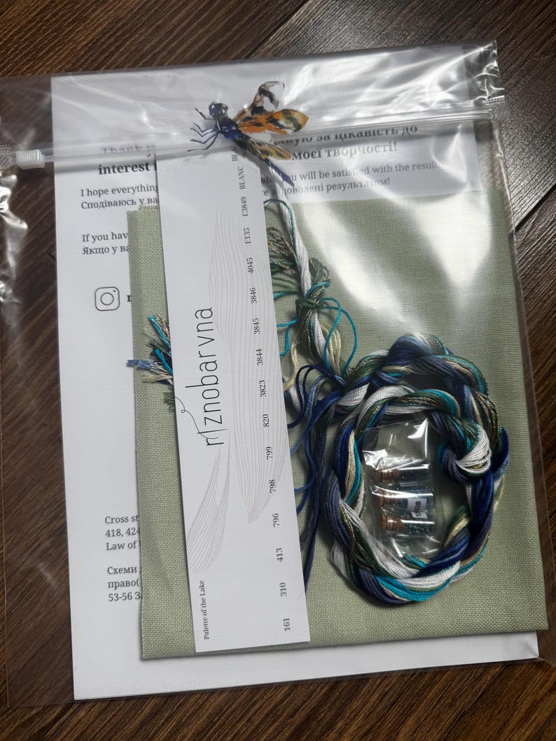 Dragonfly Cross Stitch Kit: Decorative Stitches, Beads (PDF Pattern ...