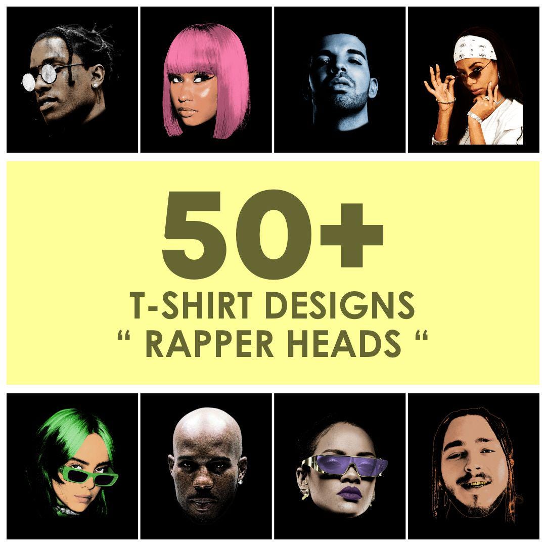 Bundle of Rapper Head for DTF and DTG - Etsy