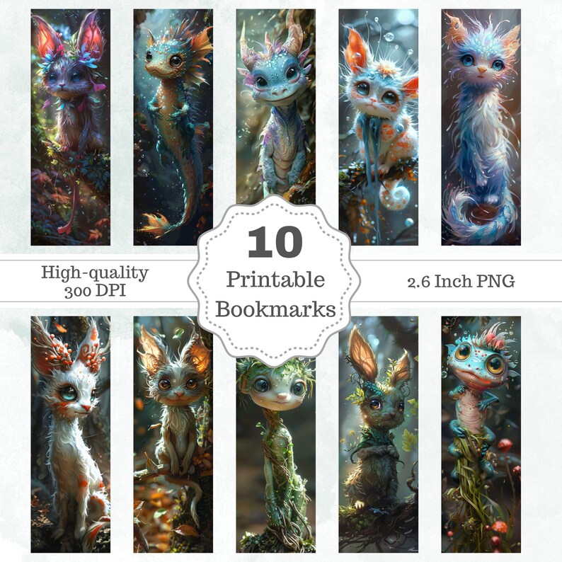 Fairy Watercolor Bookmark, Cute Digital Bookmark, Digital Book Mark ...