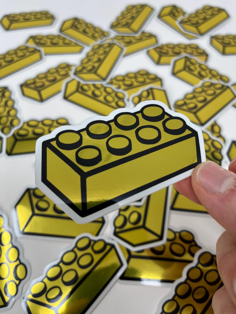 Classic Brick Sticker, Decal, MIRROR GOLD, Brickengr - Etsy