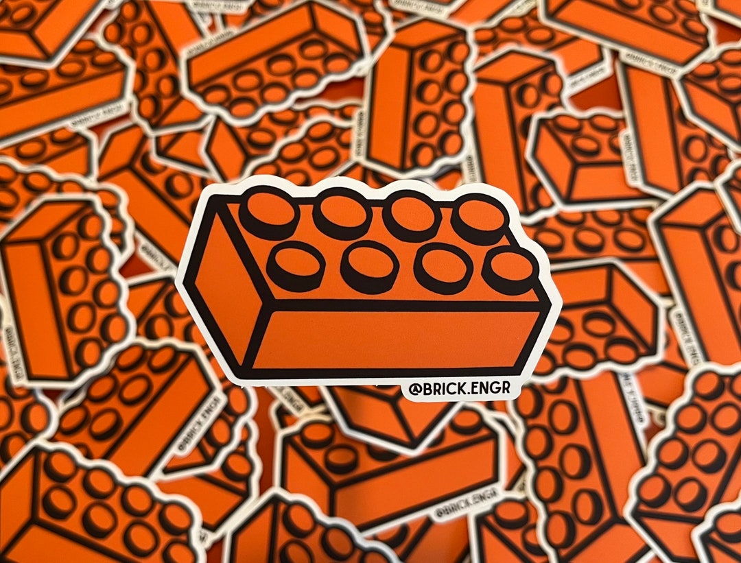 Brickengr Sticker, Decal, Classic Brick, Orange - Etsy