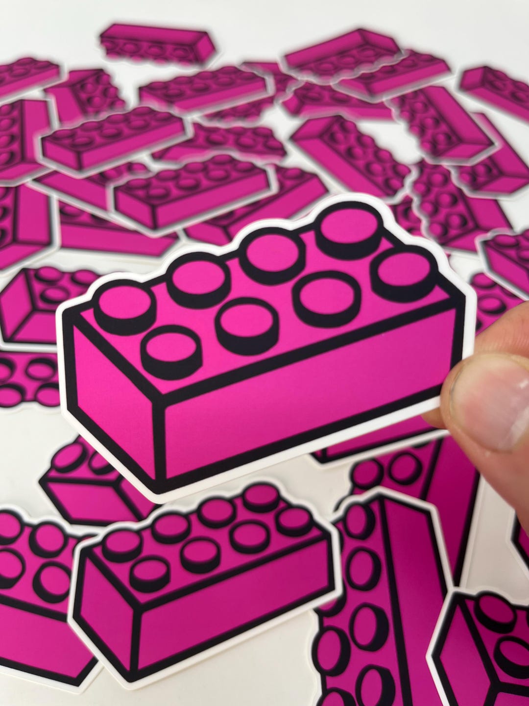 Classic Brick Sticker, Decal, HOT PINK (magenta), Brickengr - Etsy