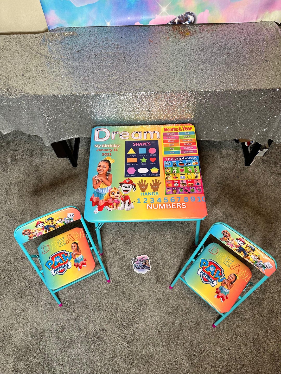 Kids Learning Table and Chair Set - Etsy