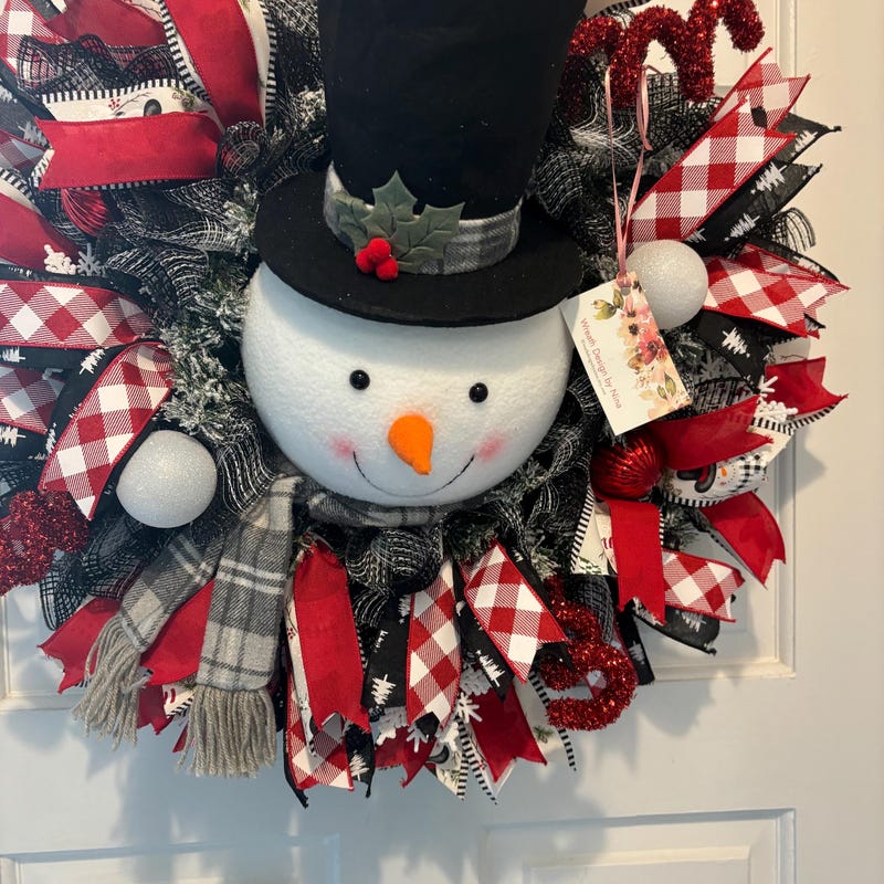 Snowman Head Wreath - Etsy