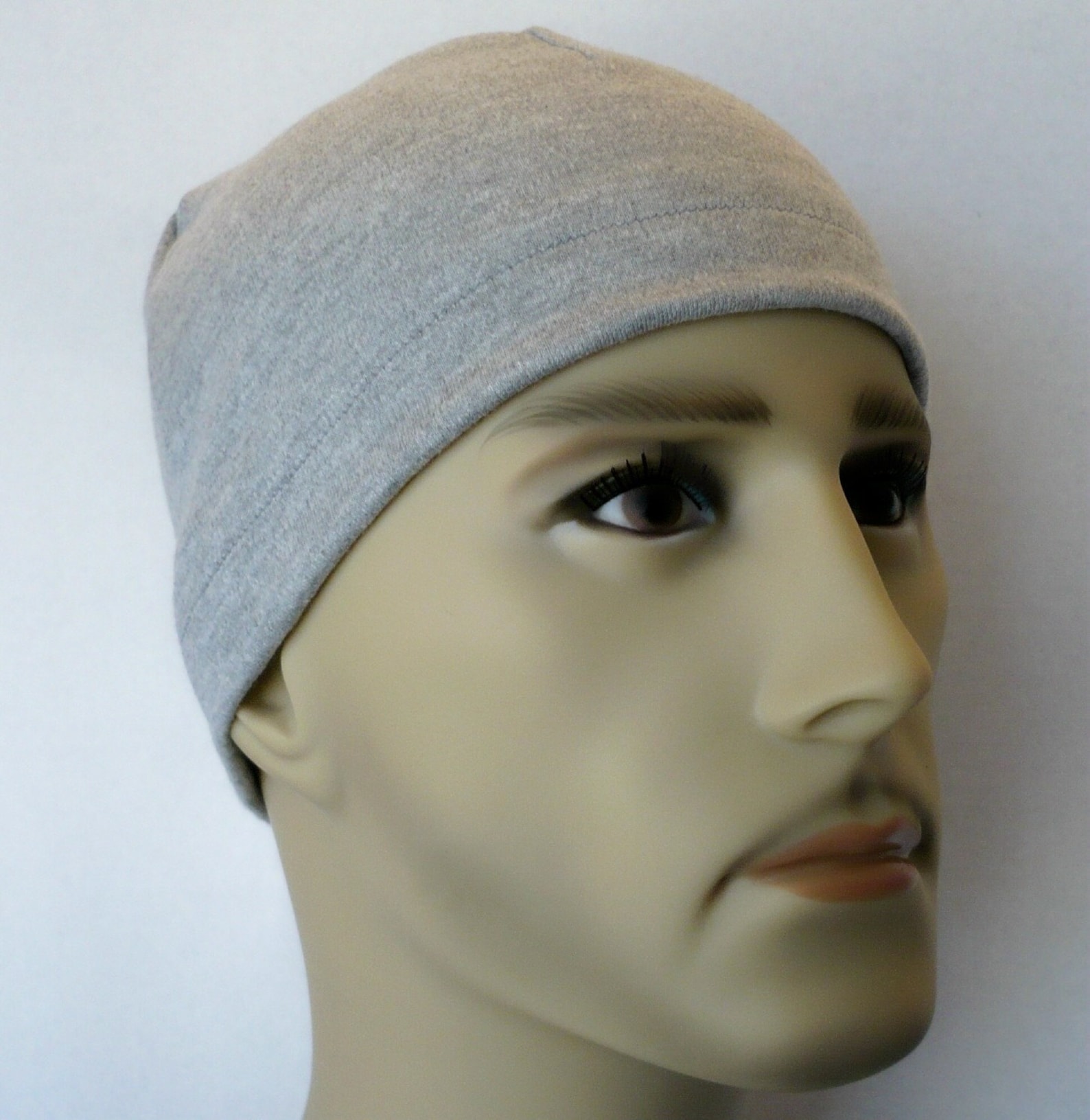Men's Gray Skull Cap Bike Hat Knit Running CPAP Soft - Etsy