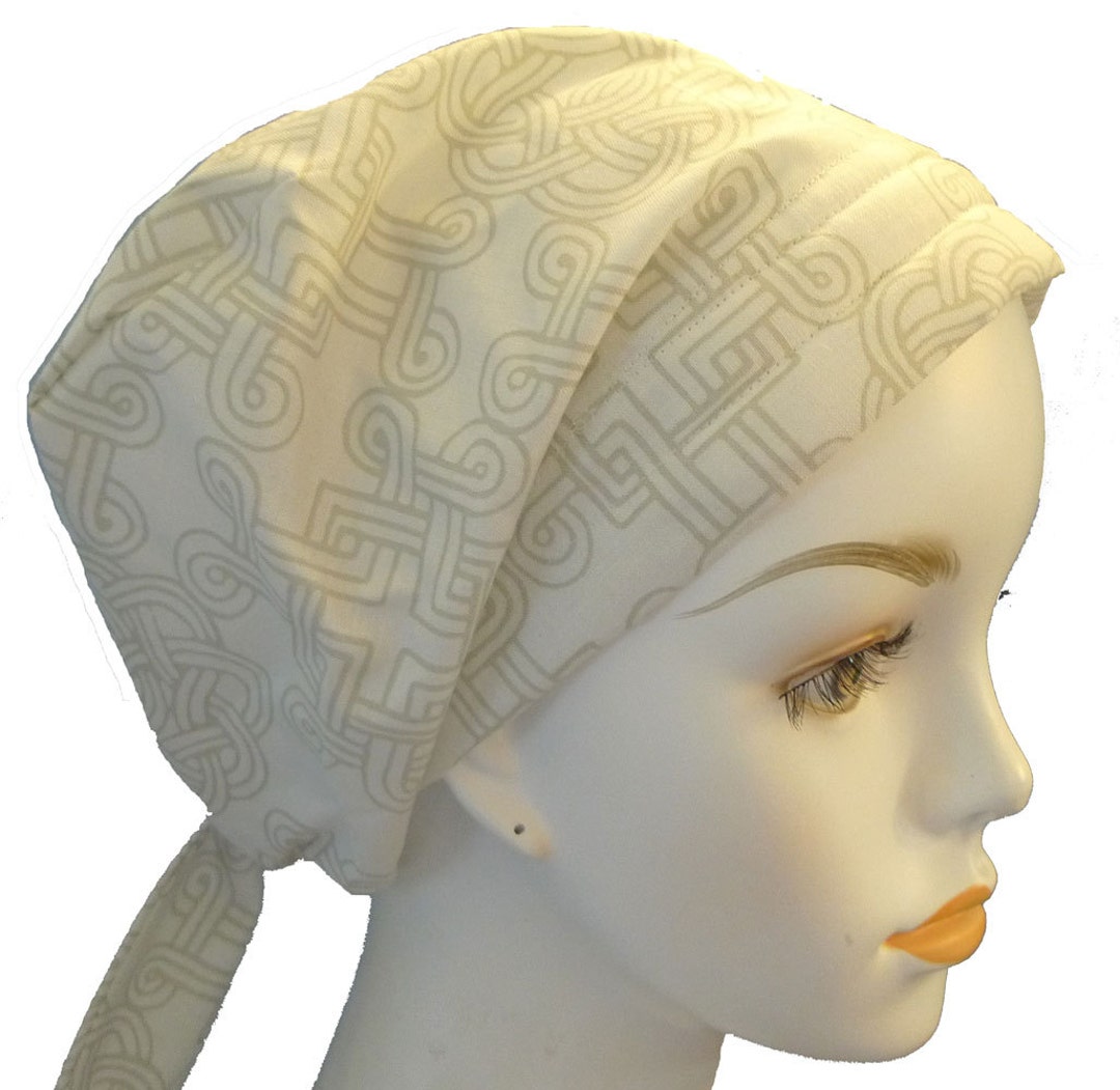 Cream Celtic Cancer Chemo Hair Loss Scarf Hat Turban Hair Head - Etsy