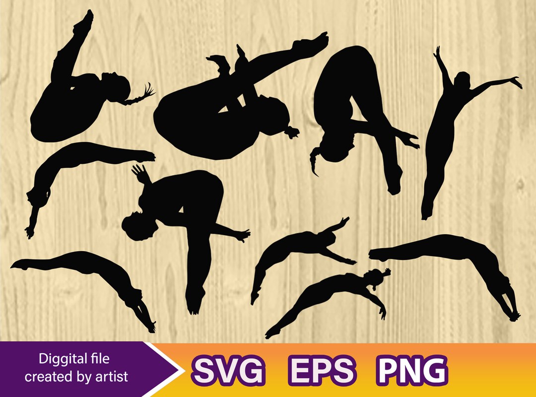 Diving Silhouette Bundle, Diving Svg, Diving Jump Svg, Cricut File ...