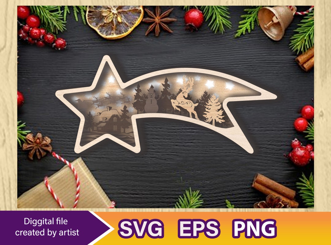 The Christmas Star of SVG, Nativity Scene Svg, Laser Cut Nativity Tree ...