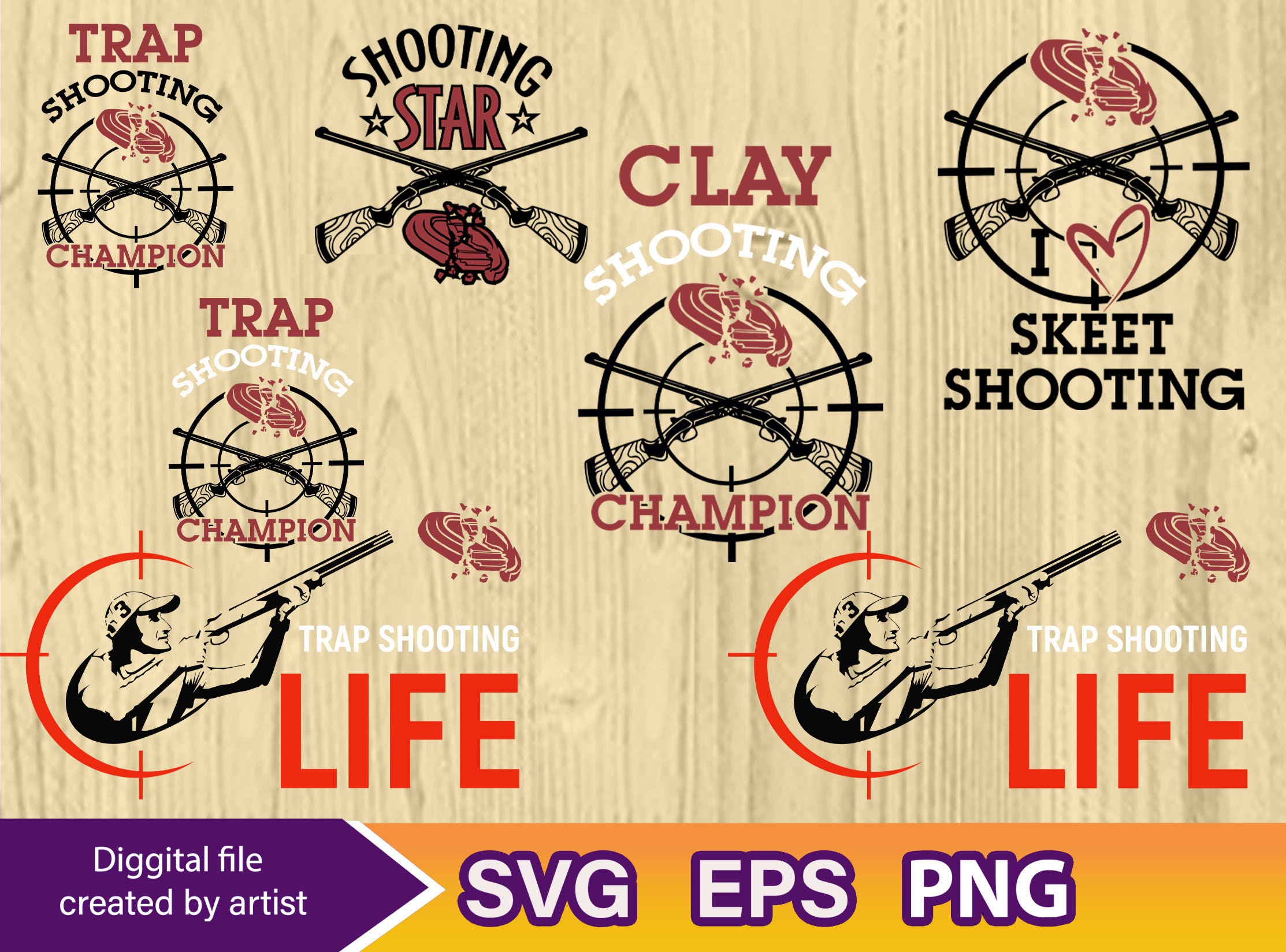 Trapshooting Bundle Svg, Clay Target Svg, Trapshooting Svg, Skeet ...