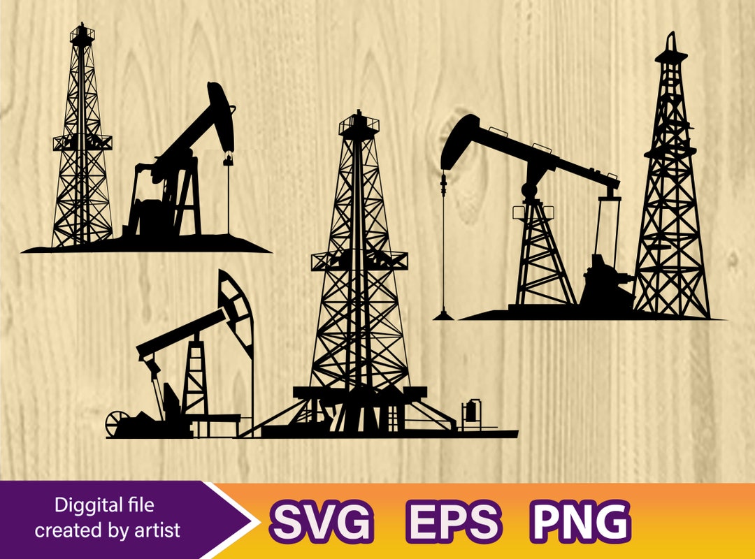 Oil Field Svg, Oil Field Scene, Oil Derrick Svg, Oil Rig Svg, Oil Pump ...