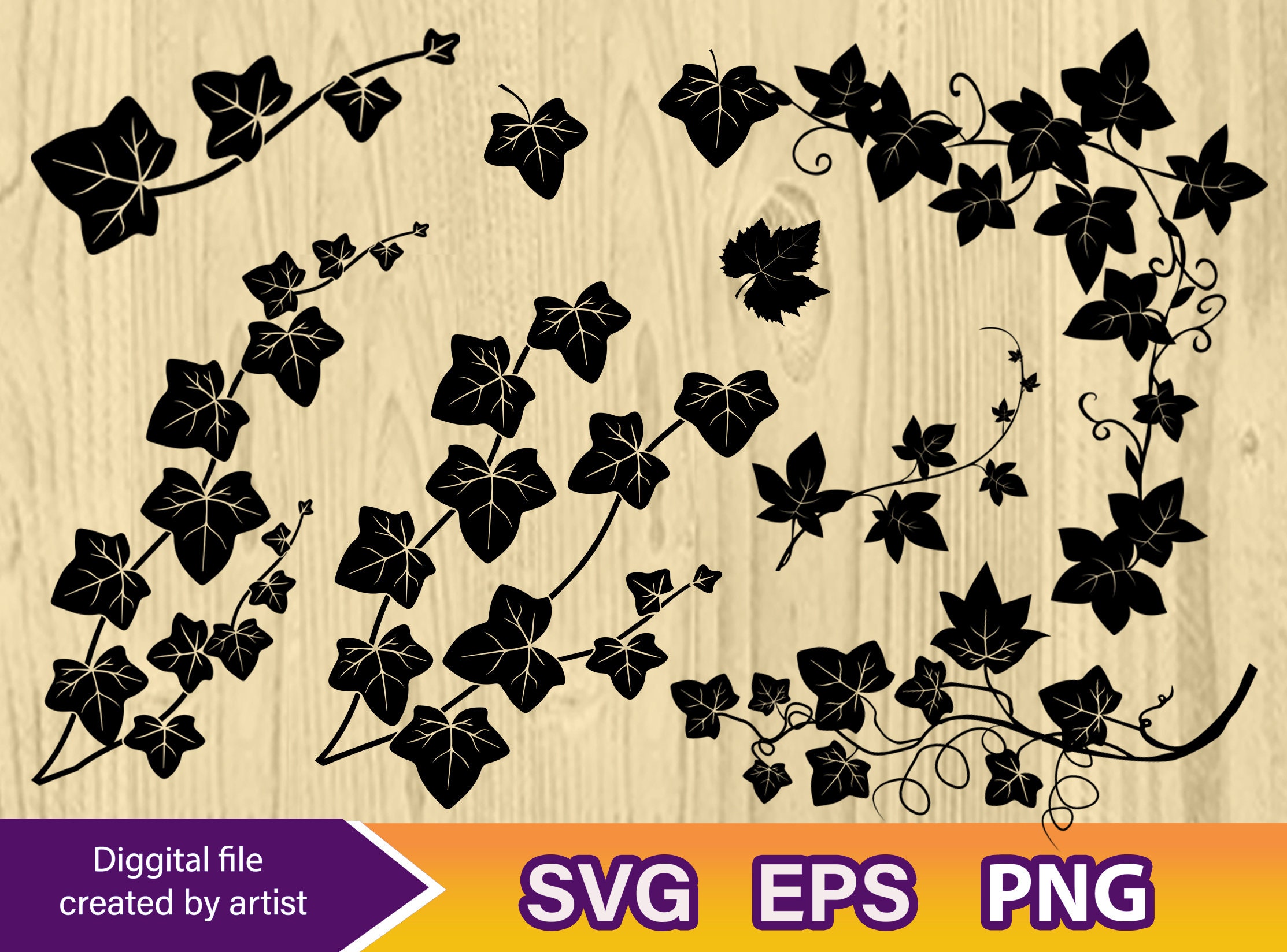 Ivy Leaf Svg, Ivy Svg, Cricut File, Vines Svg, Ivy Leaf Bundle - Etsy