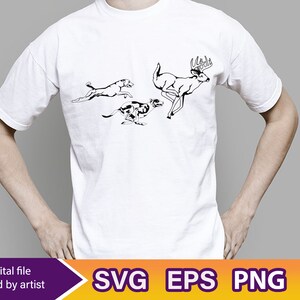 Deer Hunting With Hounds Svg, Deer Hunting Scene, Hounds Running Deer ...