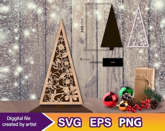 Nativity Scene Svg, Laser Cut Nativity Tree & Stand, Christmas Tree Svg ...