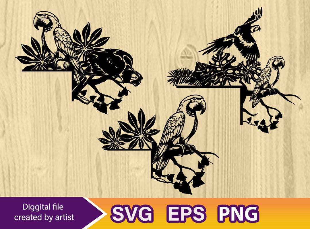 Parrot Door Corner Svg, Birds Door Corner Svg, Home Decoration Svg ...