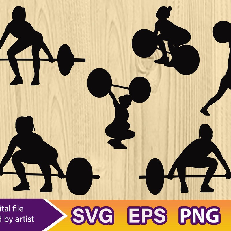 Girl Weightlifting Svg - Etsy