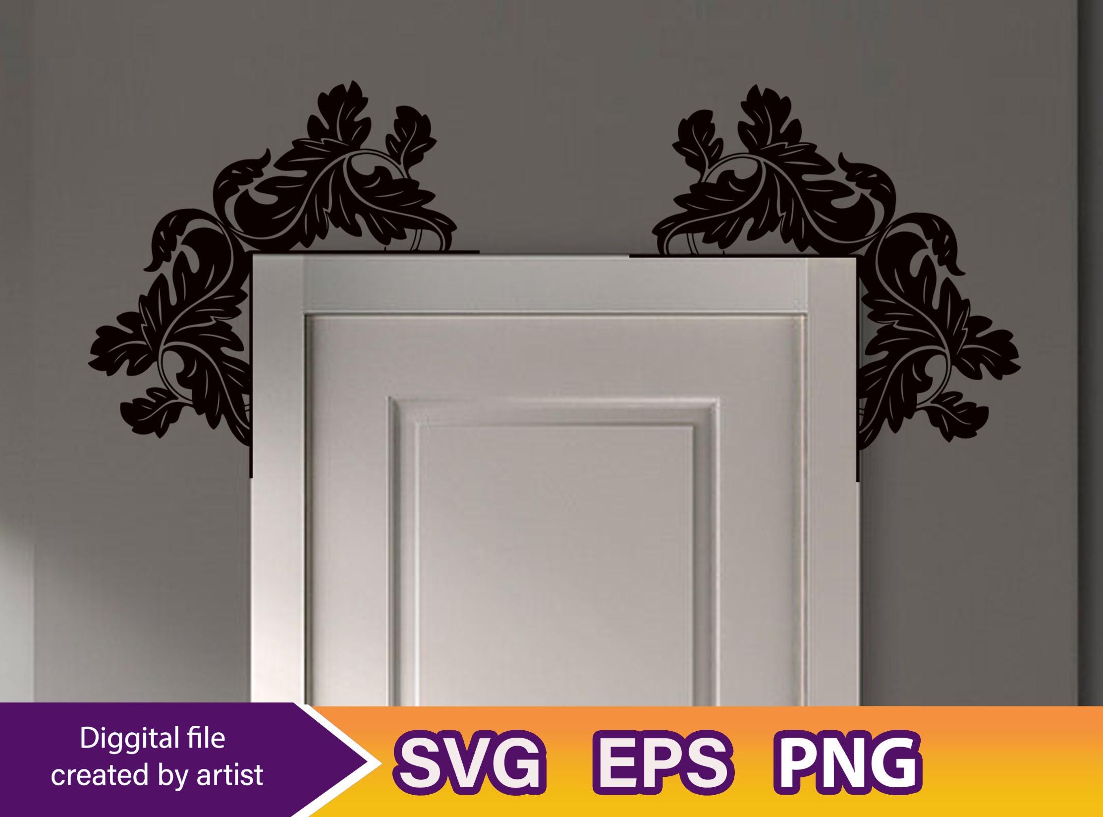 Flowers Door Corners Svg, Corner Svg, Laser Cut, Door Corner Eps ...