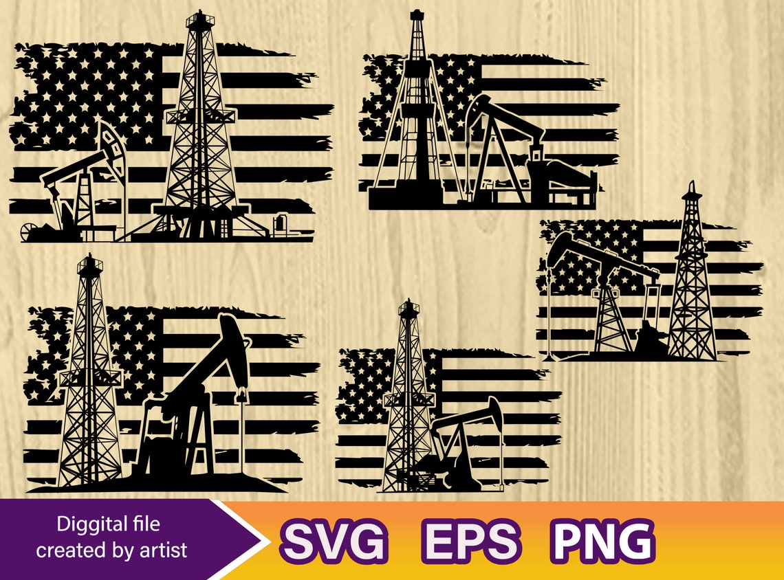 Oil Field Svg, Oil Field Scene, Oil Derrick Svg, Oil Rig Svg, Oil Pump ...