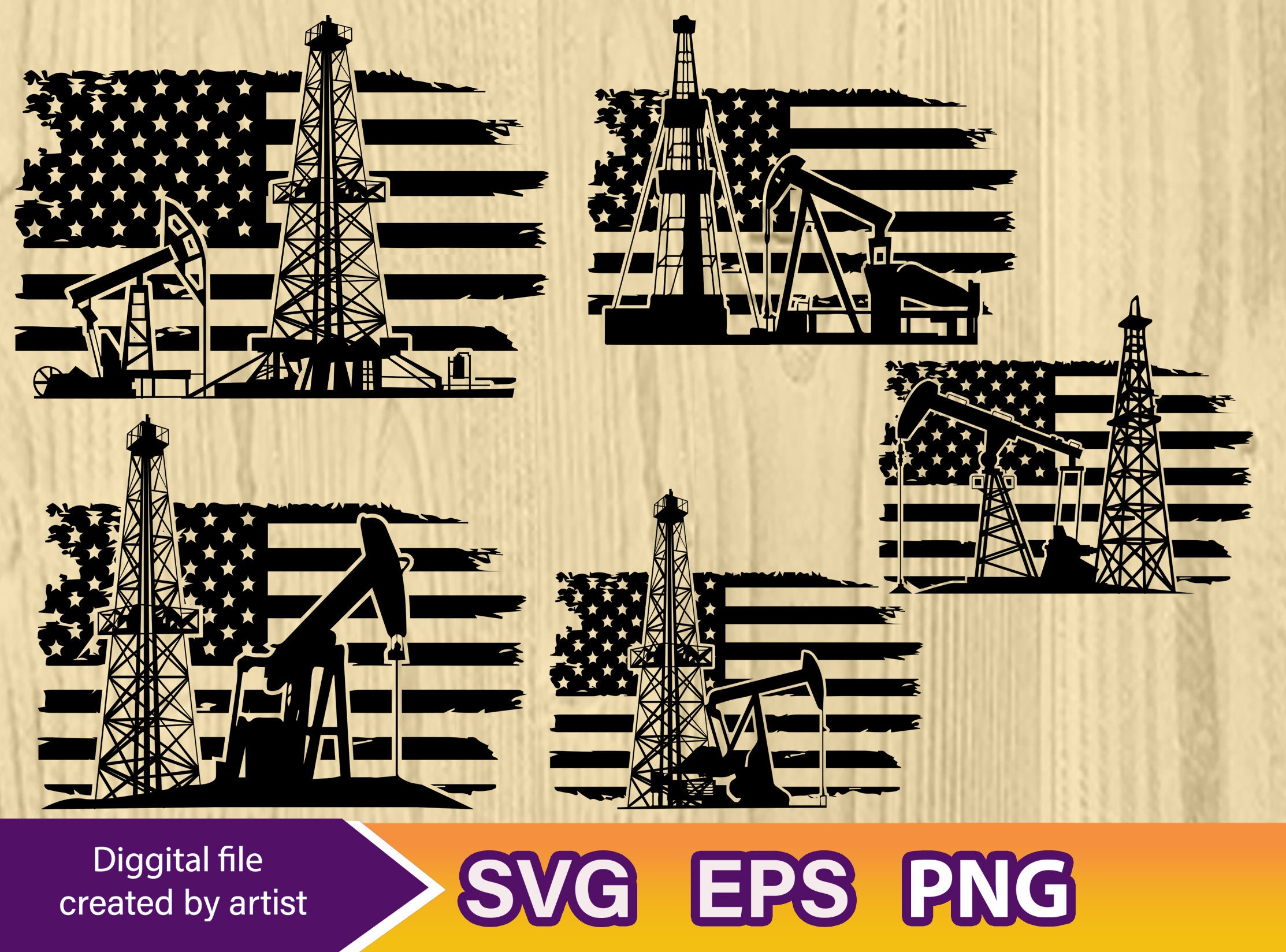 Oil Field Svg, Oil Field Scene, Oil Derrick Svg, Oil Rig Svg, Oil Pump ...