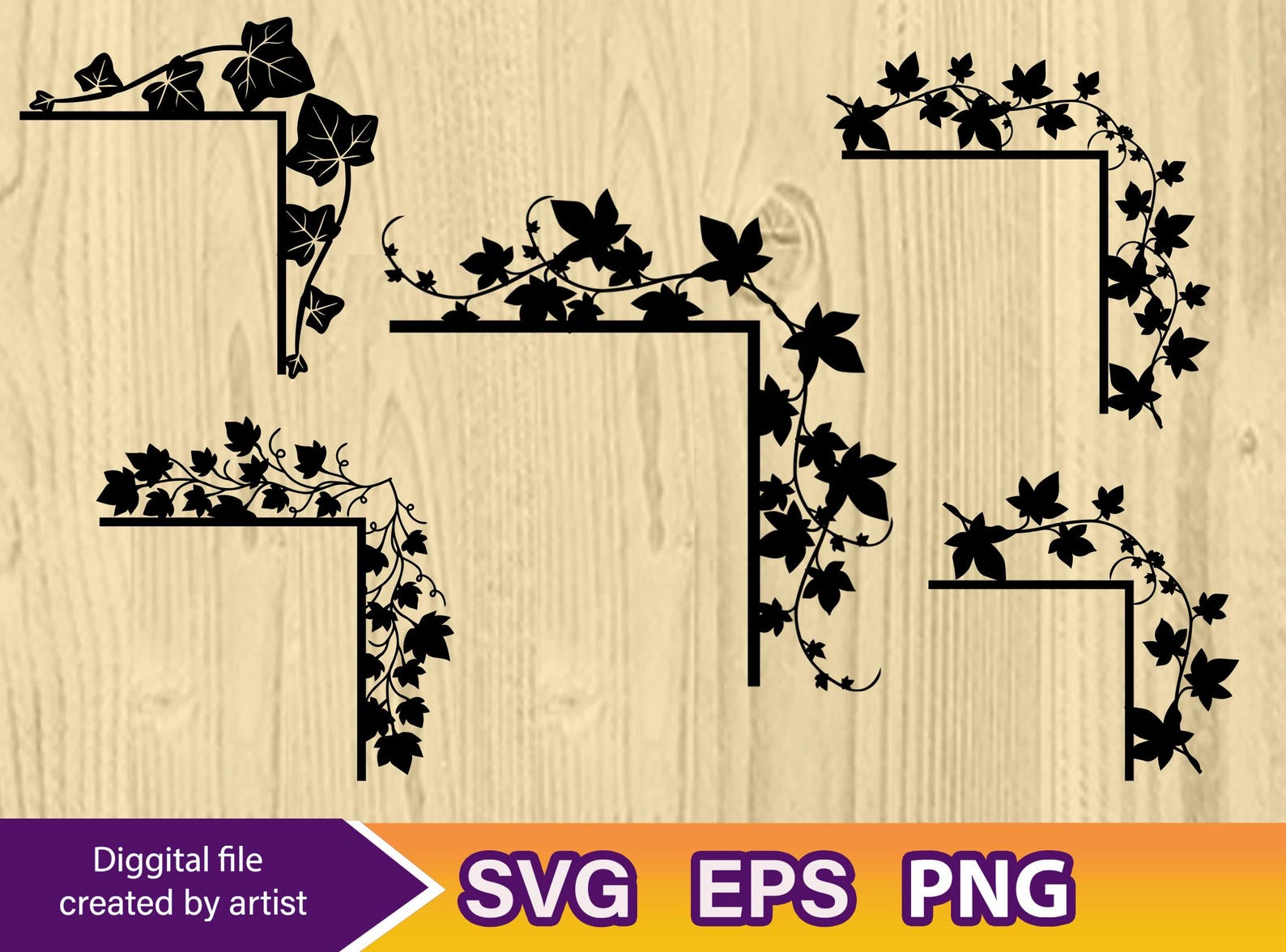 Corners Ivy Svg, Corners on the Door Ivy Svg, Decor Ivy Svg, Ivy Leaf ...