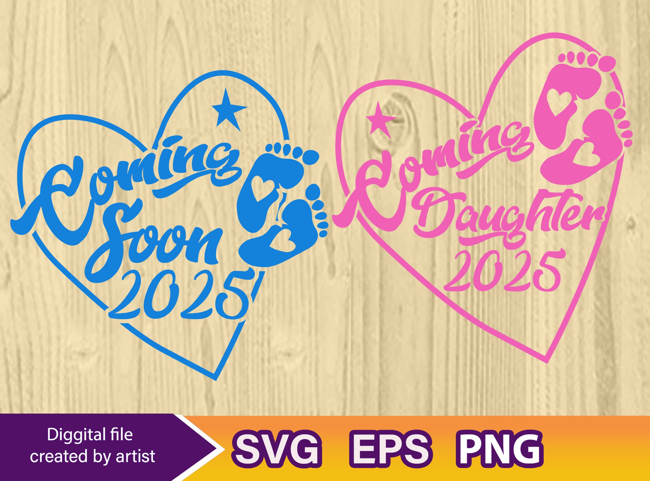Coming Soon 2025, Coming Daughter 2025,team Boy SVG, Team Girl SVG ...