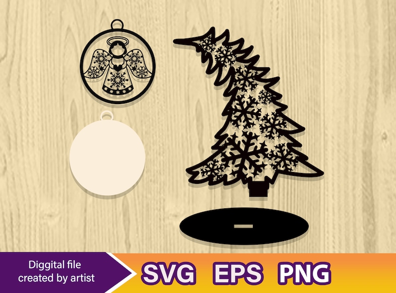 Nativity Scene Svg, Laser Cut Nativity Tree & Stand, Christmas Tree Svg ...
