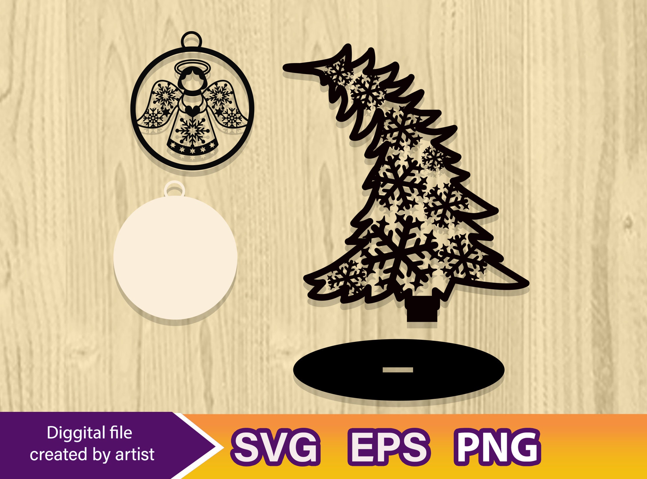 Nativity Scene Svg, Laser Cut Nativity Tree & Stand, Christmas Tree Svg ...